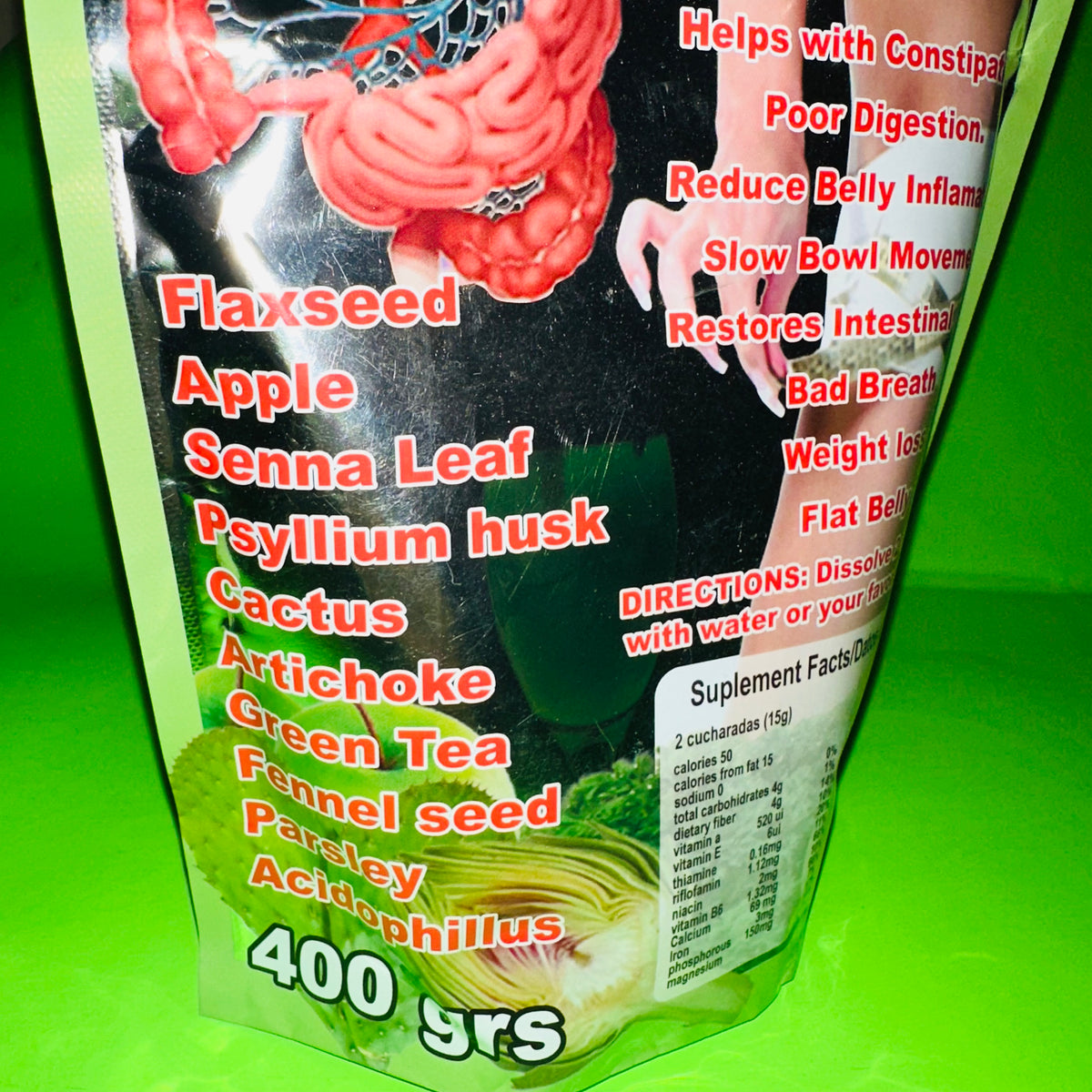 Mega-Lina Detoxify your intestines kidneys & liver 400 grs Limpiador d ...