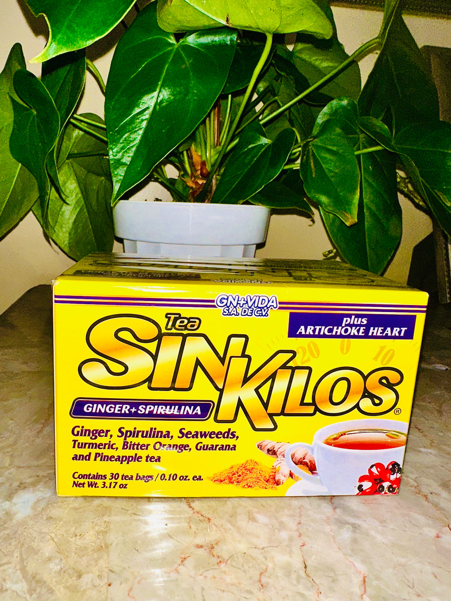 Sin Kilos Tea 30 Tea Bags Ginger Spirulina, Seaweeds, Turmeric, Bitter ...