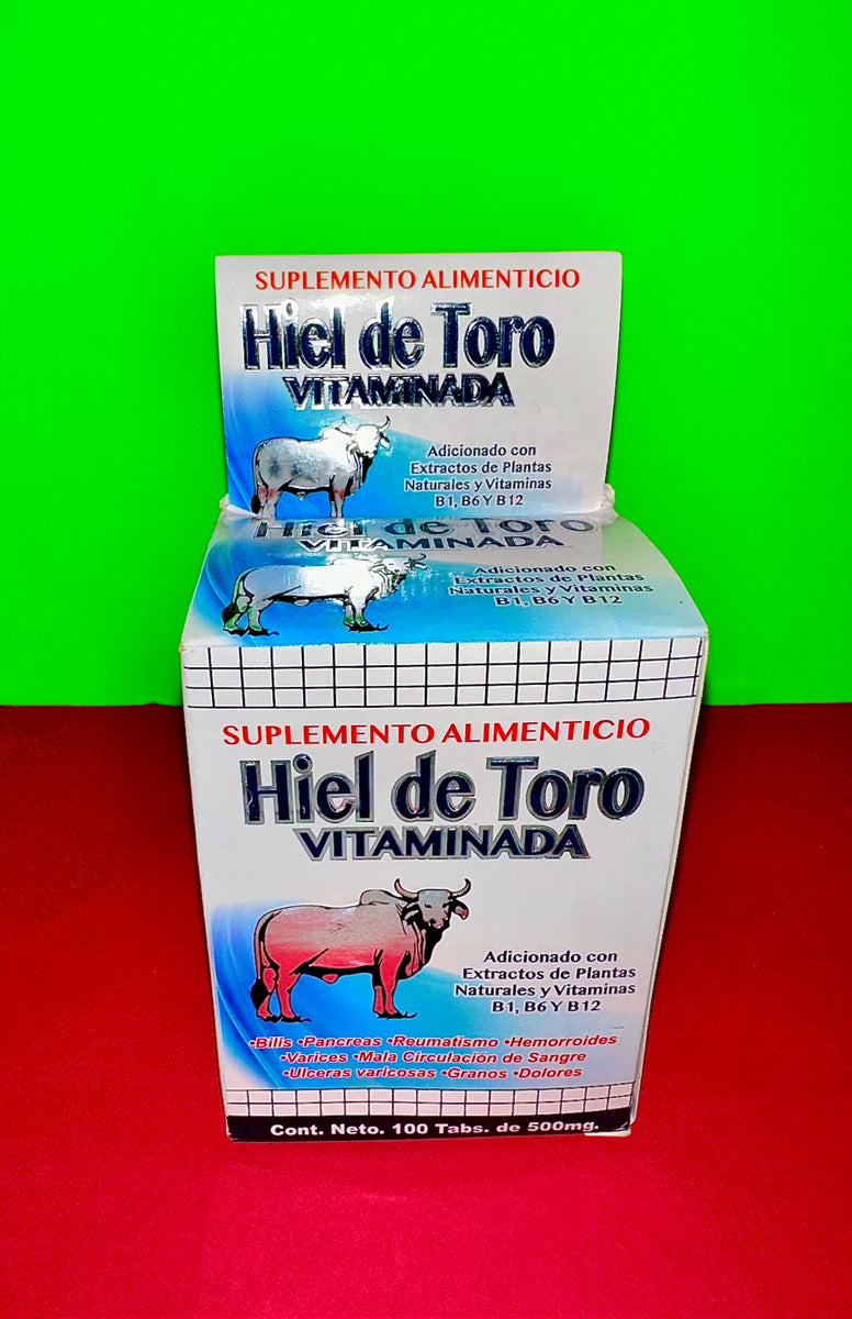 Hiel de Toro Vitaminada 100 Tablets de 500 mg – Medicinas Naturales Store