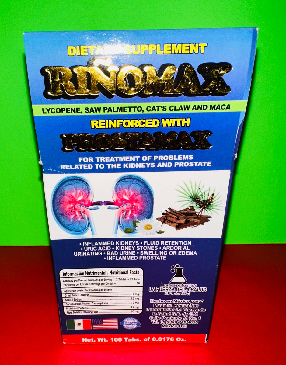 Riñomax 100 tabletas de 500 mg Reforzado con Prostamax – Medicinas ...