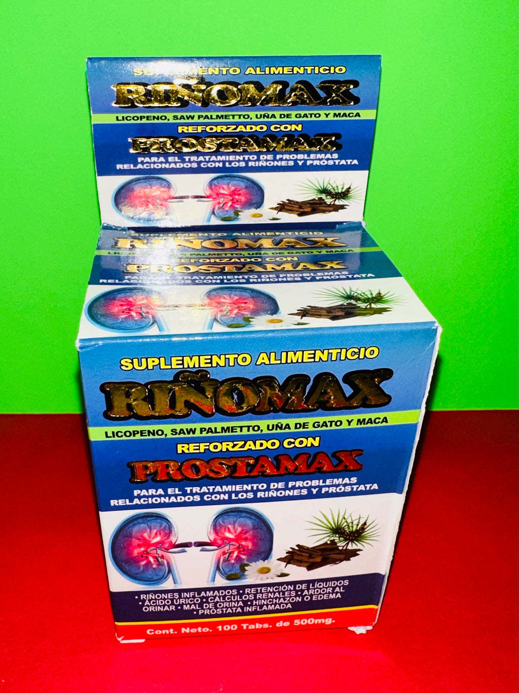 Riñomax 100 tabletas de 500 mg Reforzado con Prostamax – Medicinas ...
